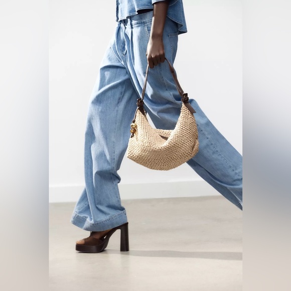 Zara | Bags | Nwt Zara Woven Shopper Bag With Charm | Poshmark